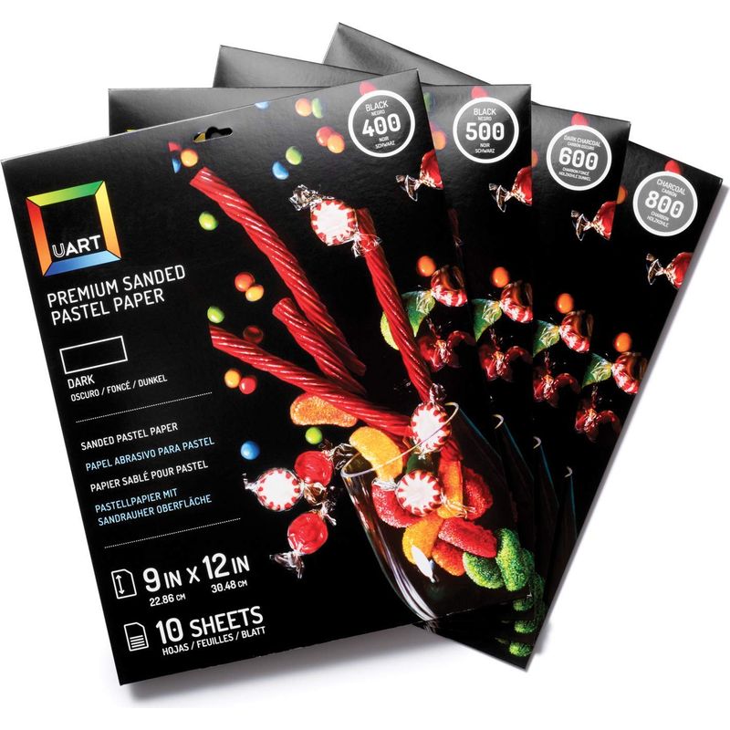 UART : Dark Sanded Pastel Paper : 10 Sheet Pad : 9x12in (23x30cm) : 600 ...