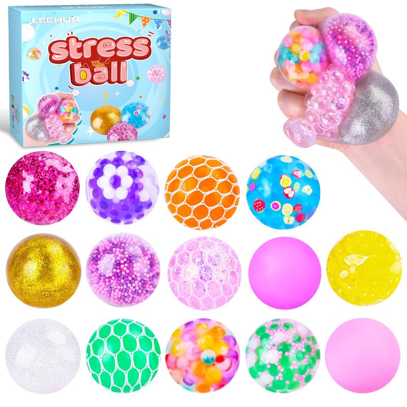 Stress Ball 14 Pack Fidget Balls Party Bag Fillers Sensory Gifts Pack ...