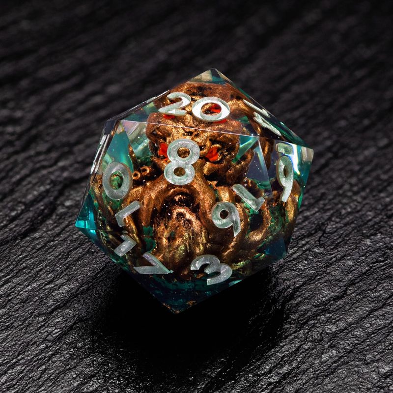 Fantasy RPG Dice Set – 7-Piece Custom Polyhedral Resin Dice with 3D ...