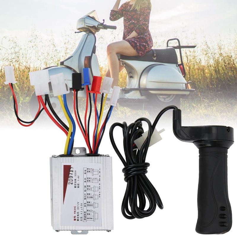 500W Brushed DC Motor Speed &Controller, Throttle Grips E Bike Scooter ...