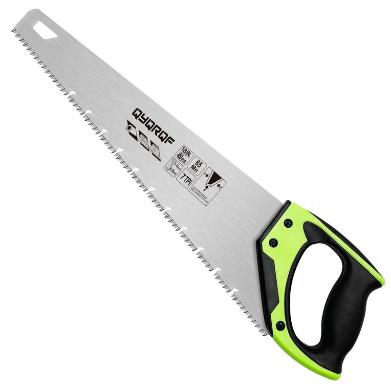 QYQRQF 18 Inch Hand Saw, Upgraded Heavy Duty Wood Saw with Chip Removal ...
