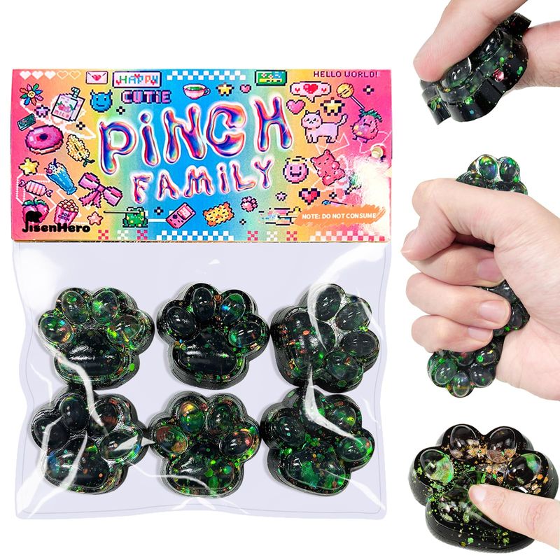 6PCS Mini Cat Paw Squeeze Toy,Cute Cat Paw Fidget Toy Stress Relief ...