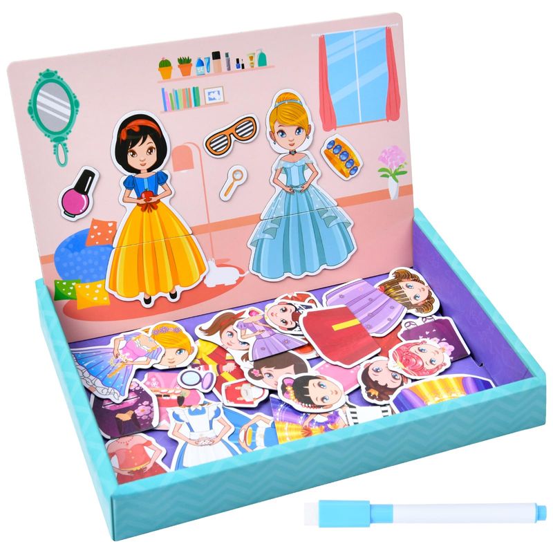 Aolso Princess Dress-Up Play Set, Magnetic Educational Game, Dress-Up ...