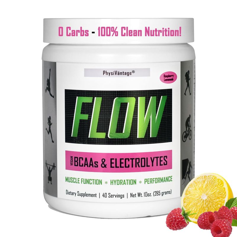PhysiVantage Flow Electrolyte Powder + BCAAs Keto - Sugar-Free ...