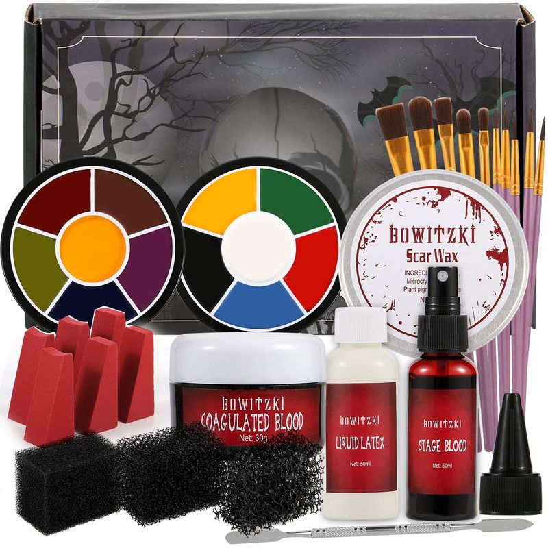 Bowitzki Halloween SFX Makeup Kit Special Effect Makeup,Liquid Latex ...