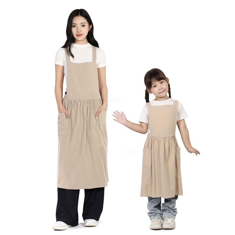 Magarido Children's School Apron (Gathered) (Beige/Skin Color ...