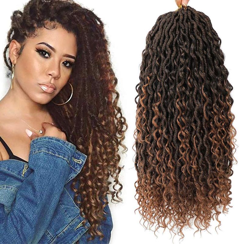 SOKU 5 Packs/Set 35cm Shadow Brown River False Locs Wavy with Curly ...