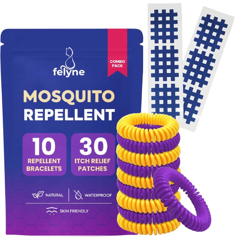 Mosquito Repellent Bracelets (x10) & Itch Relief Patches (x30 ...