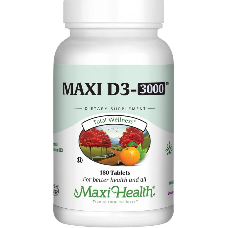 Maxi Health Kosher Vitamin D3 3000 IU (75 mcg) - Pure Vitamin D 3000 IU ...