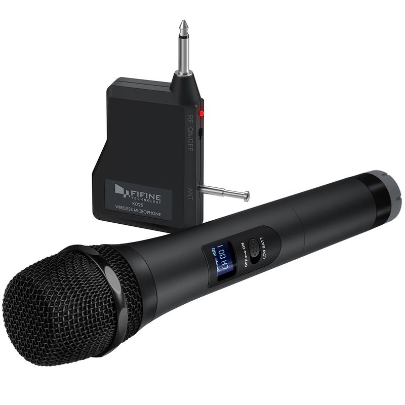 FIFINE Wireless Microphone, Handheld Dynamic Microphone Wireless mic ...