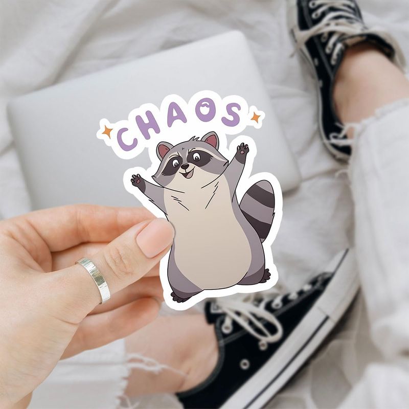 3 Pcs Raccoon Chaos Sticker, Meme Raccoon Stickers, Funny Raccoon Gifts ...