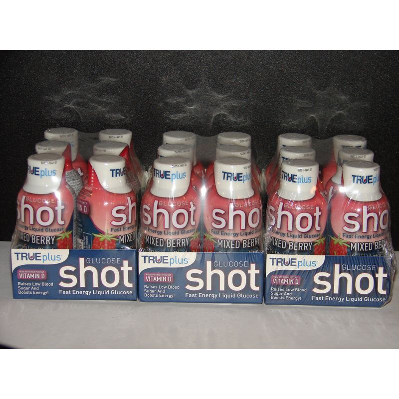 True Plus Glucose Liquid Shots Mixed Berry Flavor 2oz - 18 Pack ...