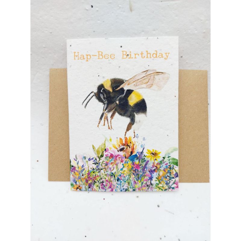 FUNNY PLANTABLE SEED PAPER BEE BIRTHDAY CARD- PLANTABLE SEED BIRTHDAY ...