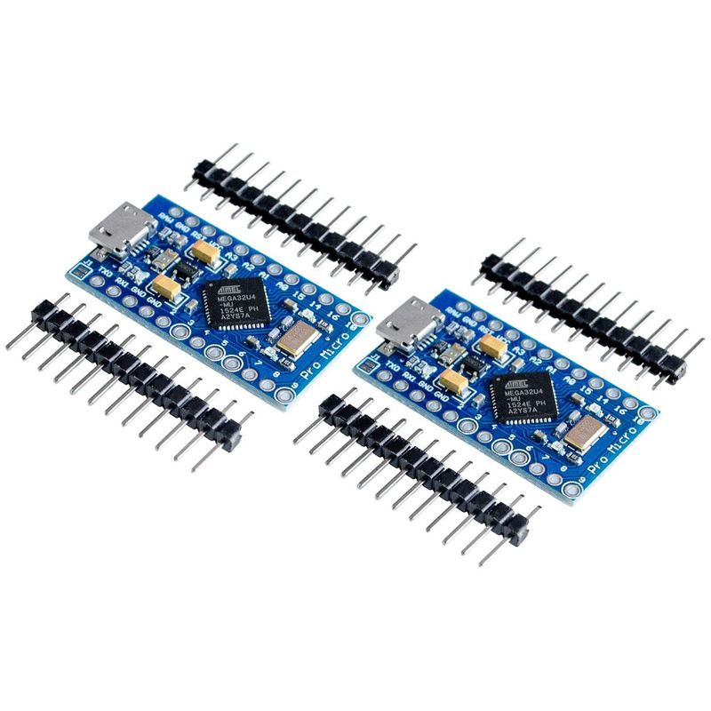 TECNOIOT 2 x Pro Micro ATmega32U4 5 V/16 MHz Module with Pin Header for ...
