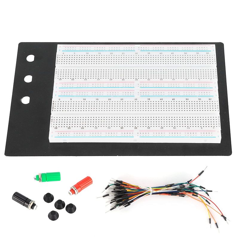 Mini Solderless Breadboard Kit, 1660 Points with 65 Jumper Wires 3 ...