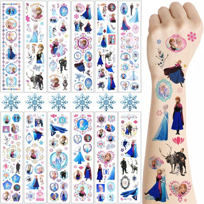 Kids Tattoos, 12 PCS Temporary Tattoos for Kids Ice Princess Tattoos ...