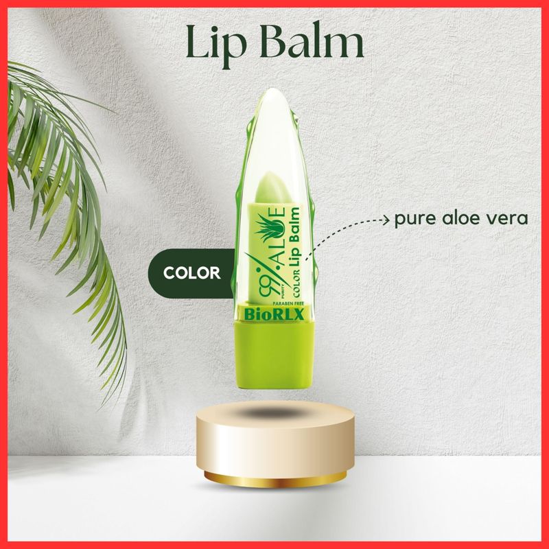 BioRLX 99% Purity Aloe Vera Tinted Lip Balm - Moisturizing Lip Plumper ...