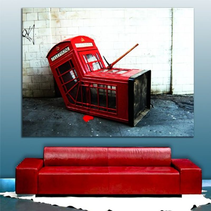 Banksy Phone Box Pick Axe Murder Ready To Hang Canvas by ...