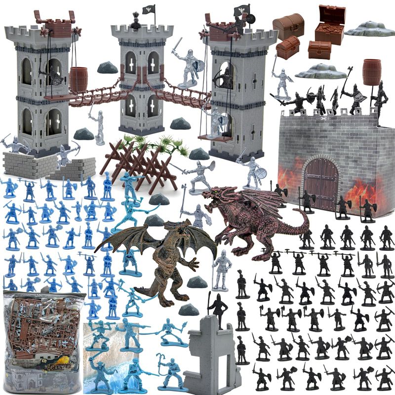 Plustopoy Medieval Castle Knight Toy Soldier Figures Army Men Toys, The ...