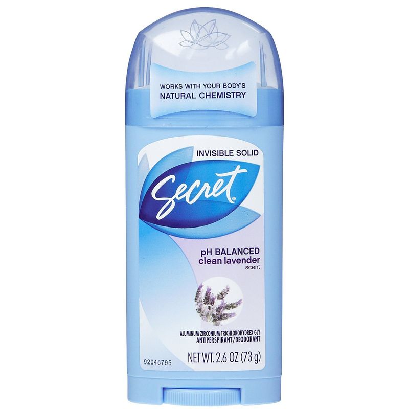 Secret Invisible Solid Antiperspirant & Deodorant, Clean Lavender - 2.6 ...