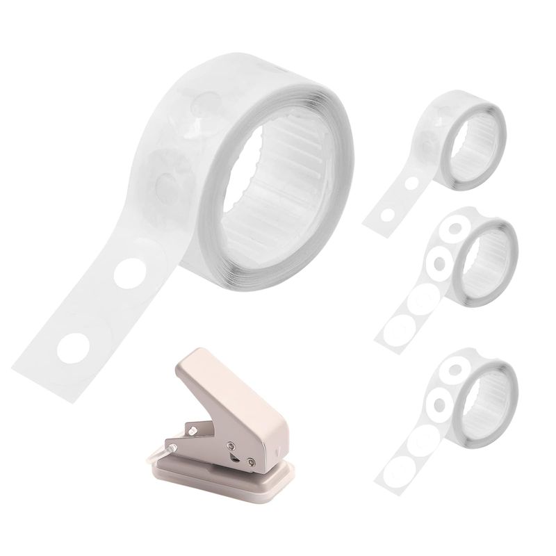MFCGHXR 1000 White/Transparent Hole Punch Reinforcement Stickers ...