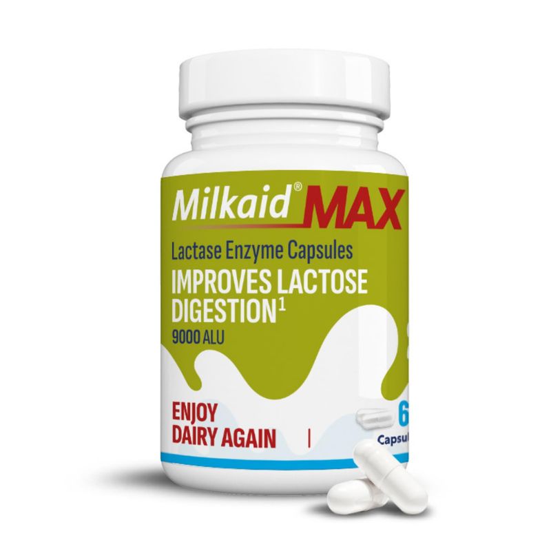 Milkaid Max Lactase Enzyme Capsule for Lactose Intolerance Relief ...