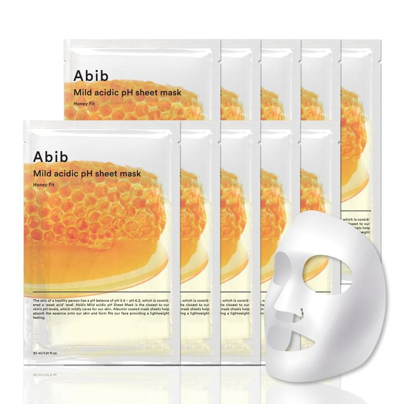 Abib Mild Acidic pH Sheet Mask Honey Fit 10 Sheets I Vitalizing Facial ...