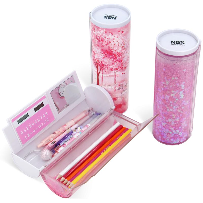 NBX NewmeBox Multifunctional Pencil Case with Quicksand, Calculator ...