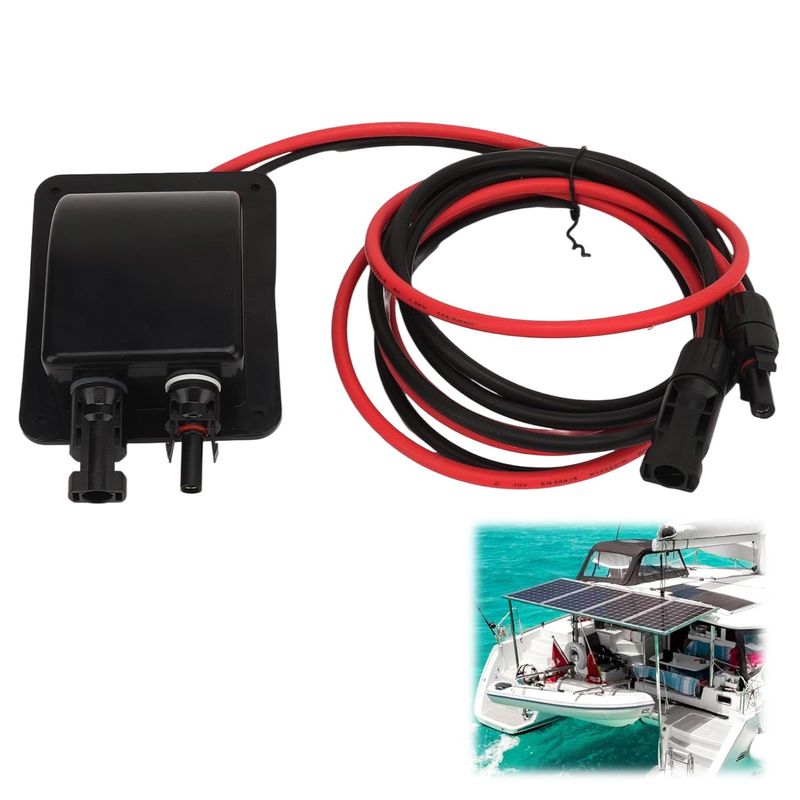 Solar Double Cable Entry Gland with 2m Solar Cable, IP68 Waterproof ...