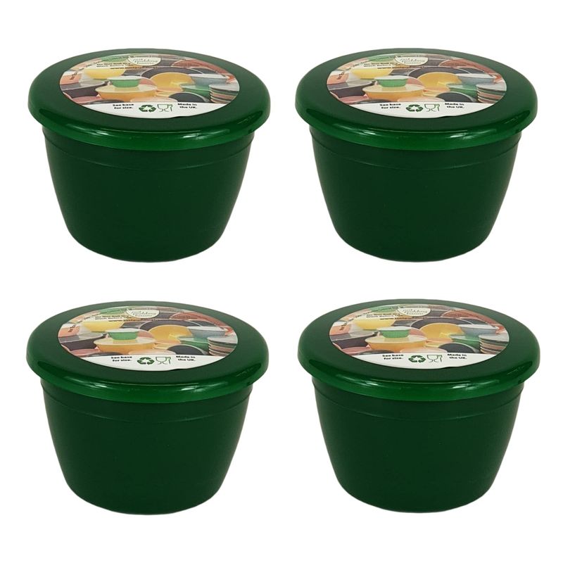 5 fl oz Small Plastic Pudding Basin and Lid British Racing Green 1/4 ...