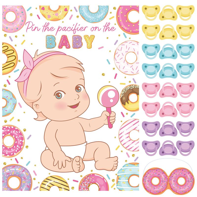 Faccito Pin The Pacifier Baby Shower Game Baby Shower Party Decorations ...
