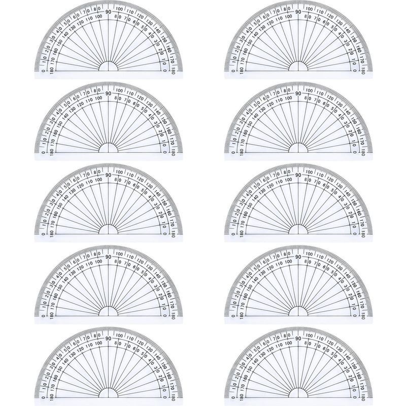Plastic Protractor for Angle Measurement Student Math 180 Degrees, 4 ...