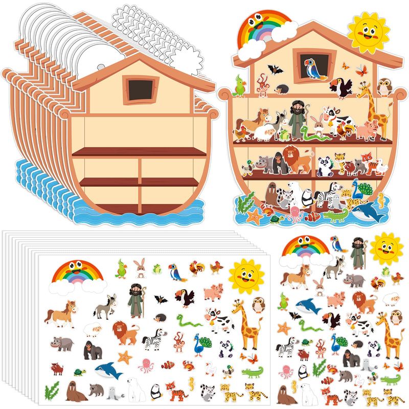 Thyle 12 Set Giant Noah's Ark Sticker Scene Kit Include 12 Backgrounds ...