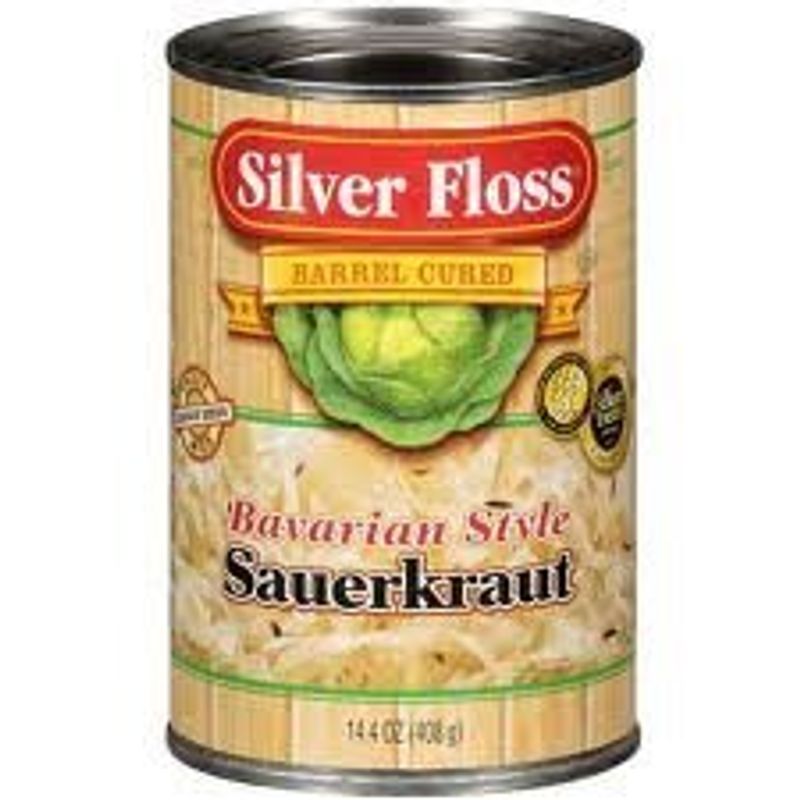 Silver Floss Barrel Cured Sauerkraut 14.4oz Can (Pack of 6) (Choose ...