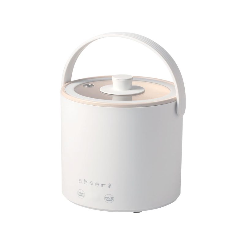 Elecom HAC-HEP01WH Thermal Cooking Pot, 6-in-1 [Low Temperature Cooking/Steaming/Boiling/Boiling ...