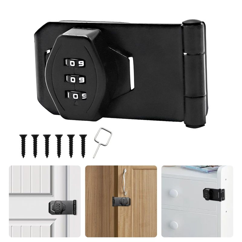Latch Combination Lock, Wieat 3 Digit Home Cabinet Combination Lock ...