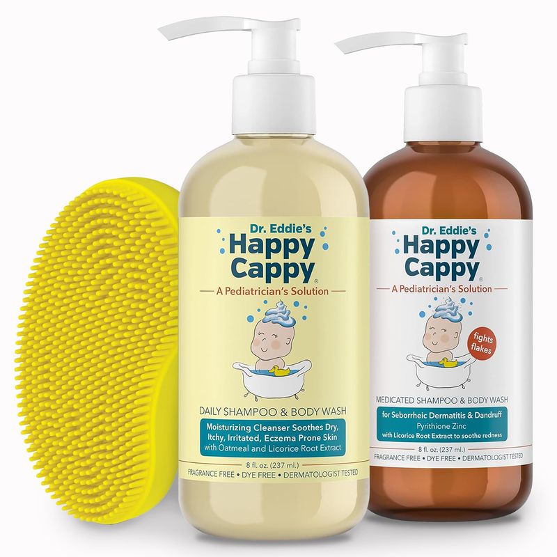 Happy Cappy Daily Medicated Shampoo and Body Wash Bundle - Baby ...