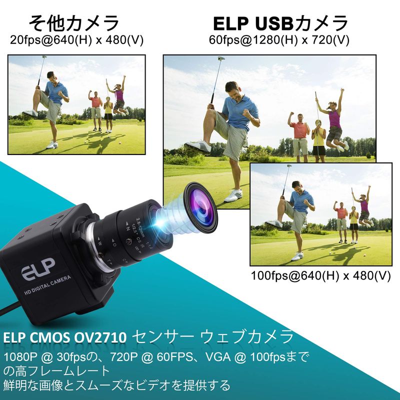 ELP USB Camera 100 FPS High Speed 1080P 2.8-12mm 4X Optical Zoom Lens 2 ...