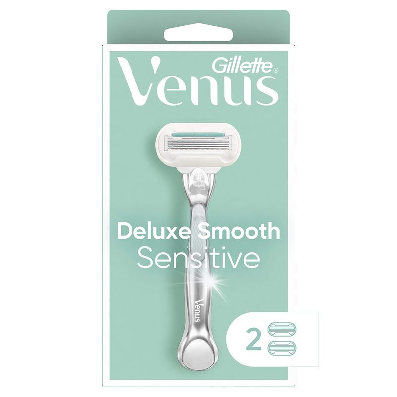 Gillette Venus Deluxe Smooth Sensitive Women's Razor Handle + 2 Blade ...