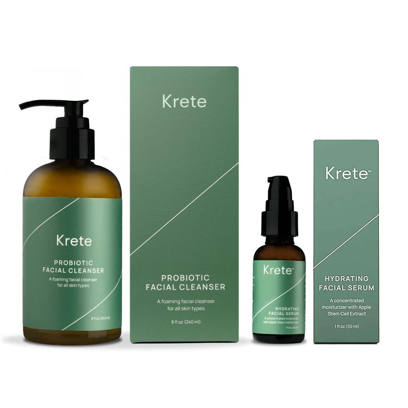 KRETE One-Two Punch with Probiotic Facial Cleanser & Facial Serum ...