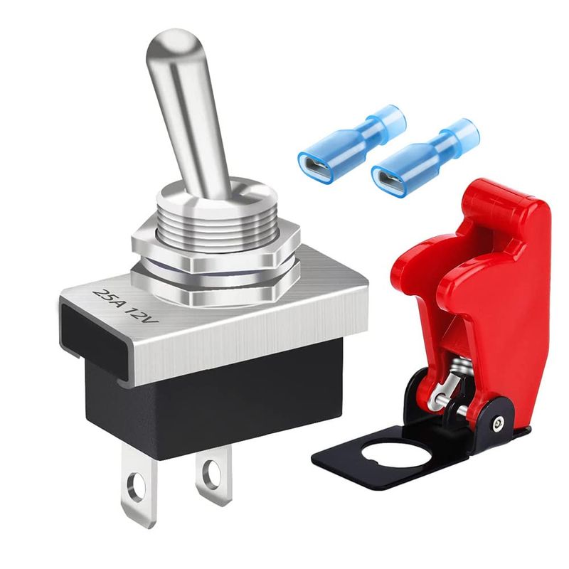 KILIGEN Metal Toggle Switch 25A 12VDC/15A 24VDC/10A 250VAC/15A 125VAC SPST On/Off 2 Pin 2 ...
