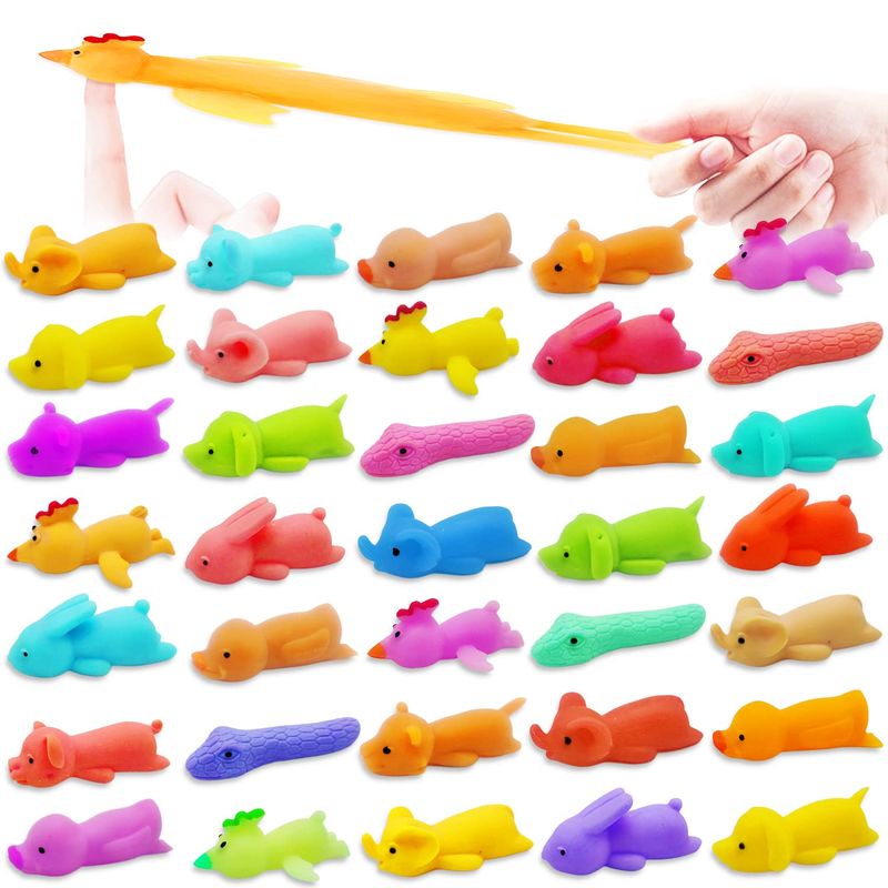 Dshengoo 36pcs Finger Slingshot Catapult Animal Toys,Flick Stretchable ...