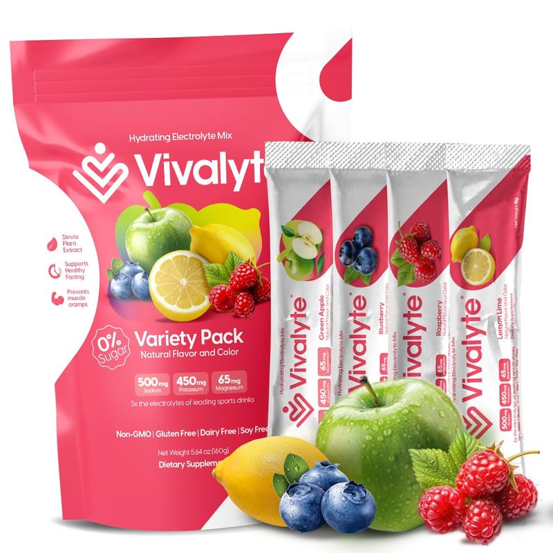 Vivalyte Variety Pack Electrolytes Powder Hydration Packets No Sugar ...