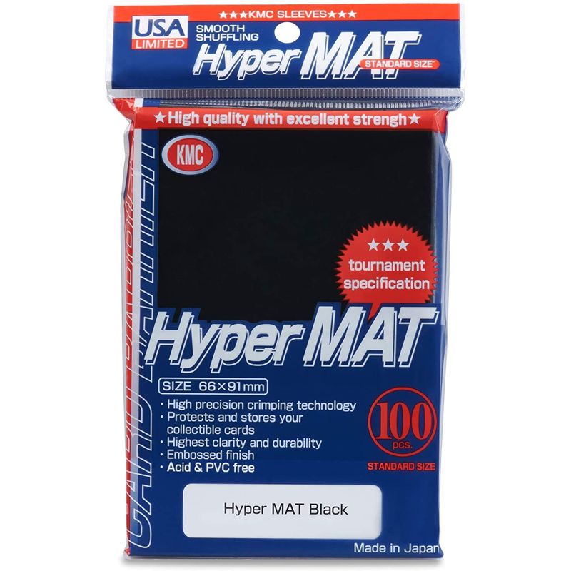 KMC Hyper Matte Black 100-count Standard Size Sleeves Pack [USA ...