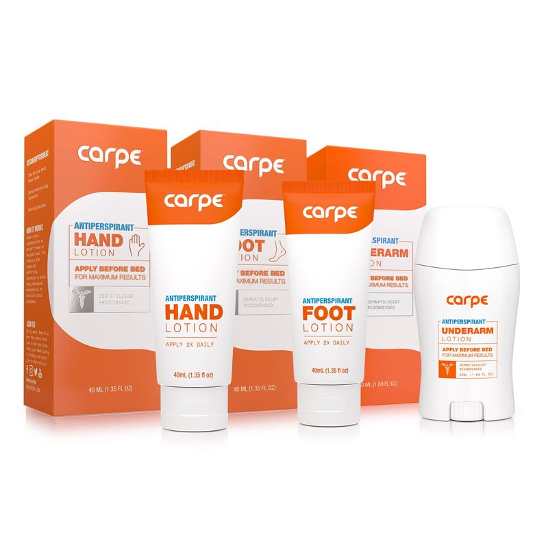Carpe Antiperspirant Underarm, Hand & Foot Package Deal Save 25% ...
