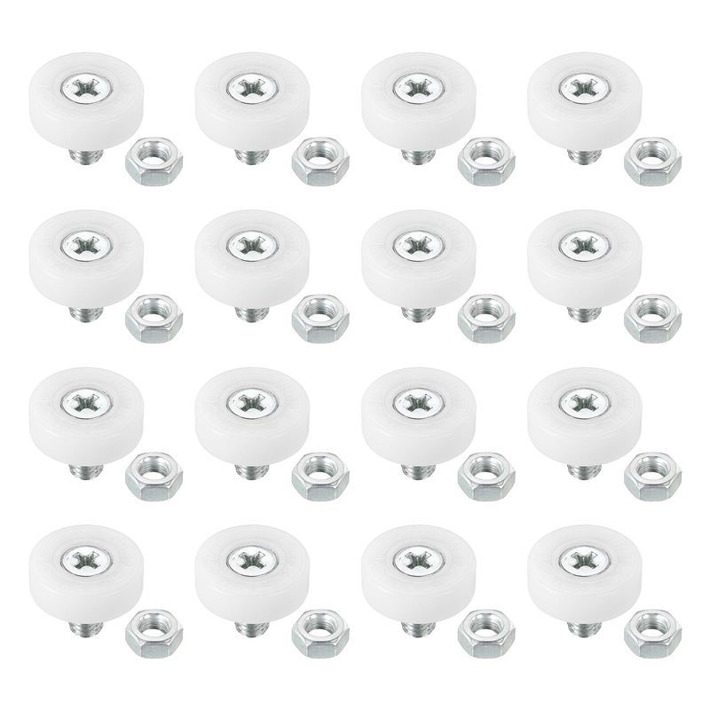 PATIKIL 16pcs 19mm Drawer Rollers Plastic Drawer Pulley Replacement ...