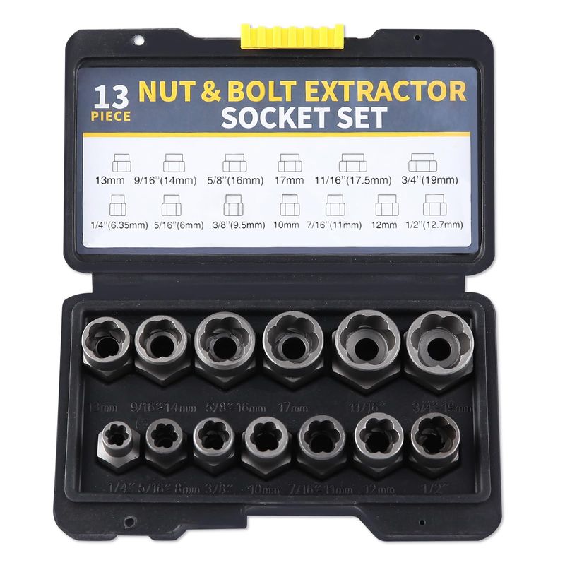 LEONTOOL Bolt & Nut Removal Set, Nut Socket Set, Twist Socket Set, Nut ...