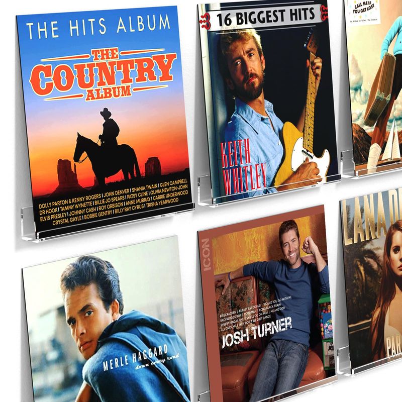 FEMELI Vinyl Record Shelf Wall Mount - 6 Pack 12-inch Clear Acrylic ...