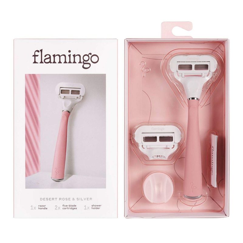 Flamingo Womens 5-blade Razor with Replacement Blade Cartridge - Desert ...