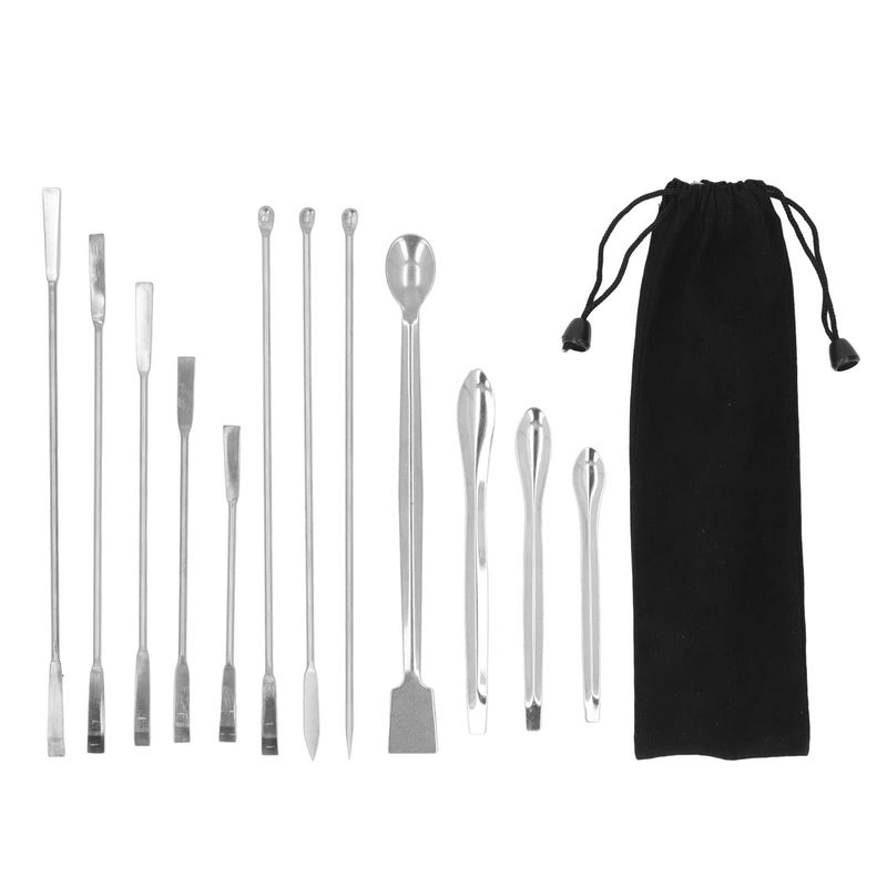 EVTSCan 12 Pieces Stainless Steel Lab Spatulas and Micro Scoop Tool Kit ...